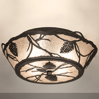 Meyda Custom 252643 Whispering Pines Country Wrought Iron Flush Mount ...