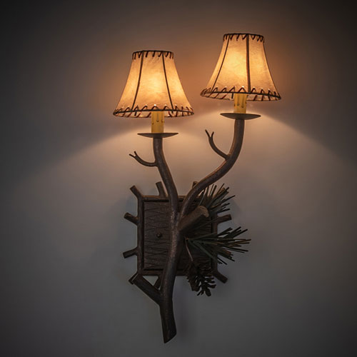 Meyda Custom 259431 Pinewood Rustic Rust / Copper Sconce Lighting - MEY ...