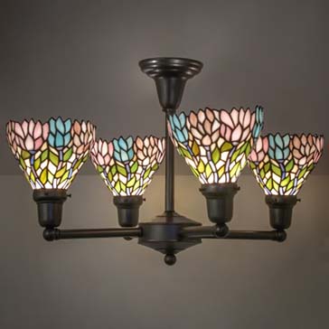 Meyda Lighting 261287 Wisteria Tiffany Craftsman Brown Ceiling Lighting ...