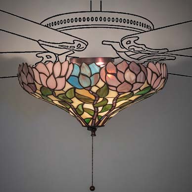 Meyda Custom 263352 Wisteria Tiffany Ceiling Fan Light Fixture - MEY-263352