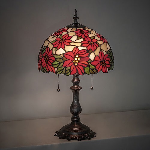 Meyda Lighting 269101 Poinsettia Tiffany Table Lighting - MEY-269101