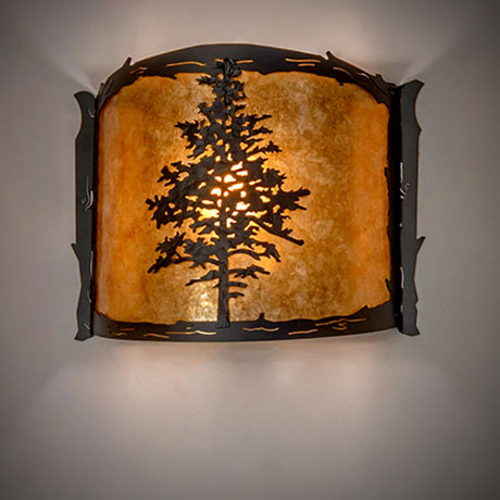 Meyda Custom 270070 Tamarack Country Textured Black LED Wall Lighting ...