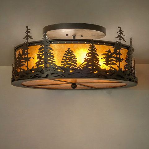 Meyda Custom 270091 Tall Pines Textured Black Ceiling Light - CUSTOM ...