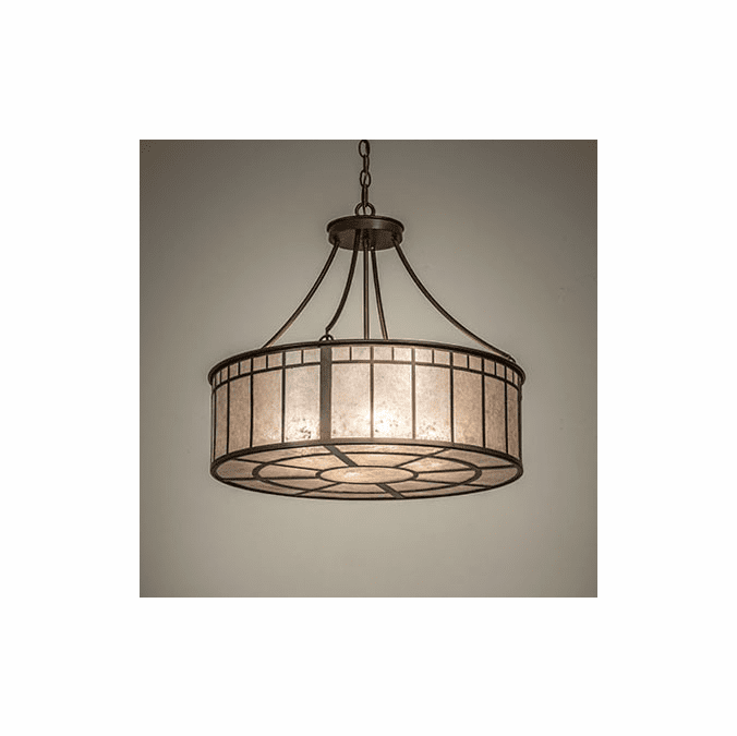 Meyda Custom 271105 Glendale Modern Antique Copper Drum Hanging Pendant Lighting - CUSTOM-MEY-271105