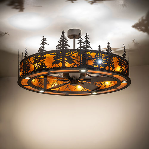 Meyda Custom 272906 Tall Pines Oil Rubbed Bronze LED Home Ceiling Fan ...