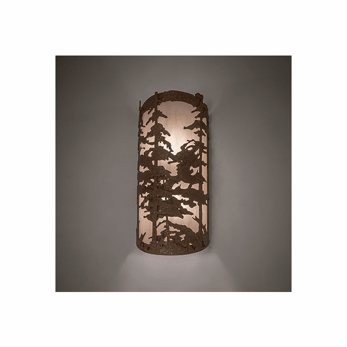 Meyda Custom 274297 Tall Pines Rust Sconce Lighting - MEY-274297