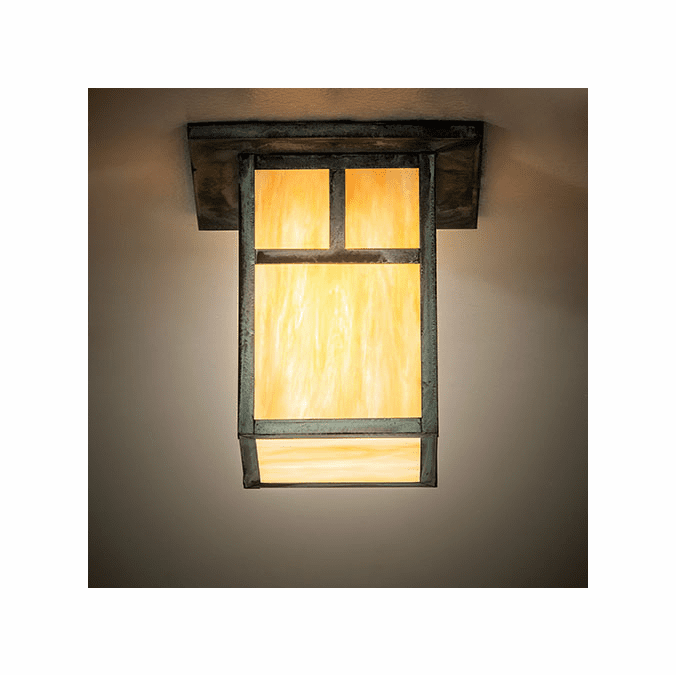 Meyda Custom 274320 Hyde Park Mission Verdigris Outdoor Flush Mount ...