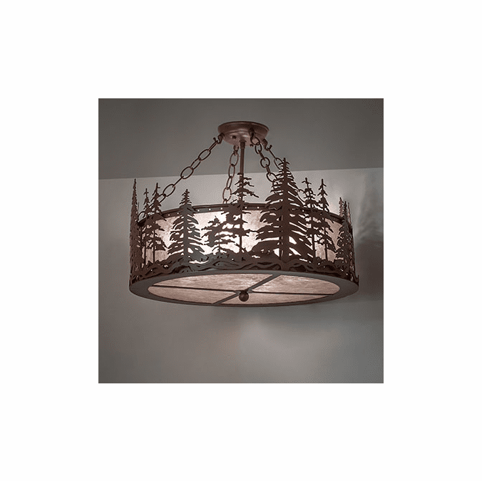 Meyda Custom 274528 Tall Pines Rust Flush Mount Lighting Fixture - MEY ...