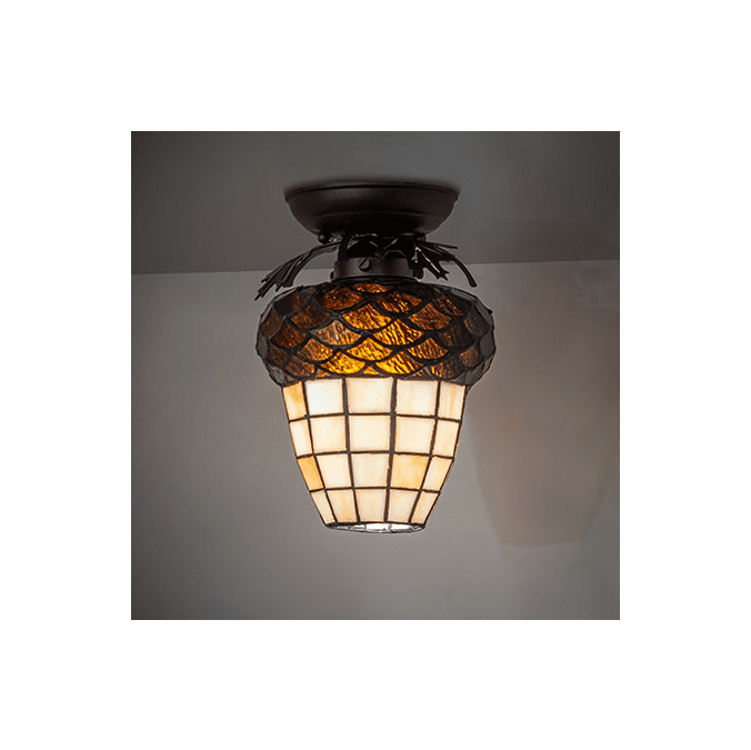 Meyda Custom 275290 Oak Leaf & Acorn Country Flush Mount Lighting ...