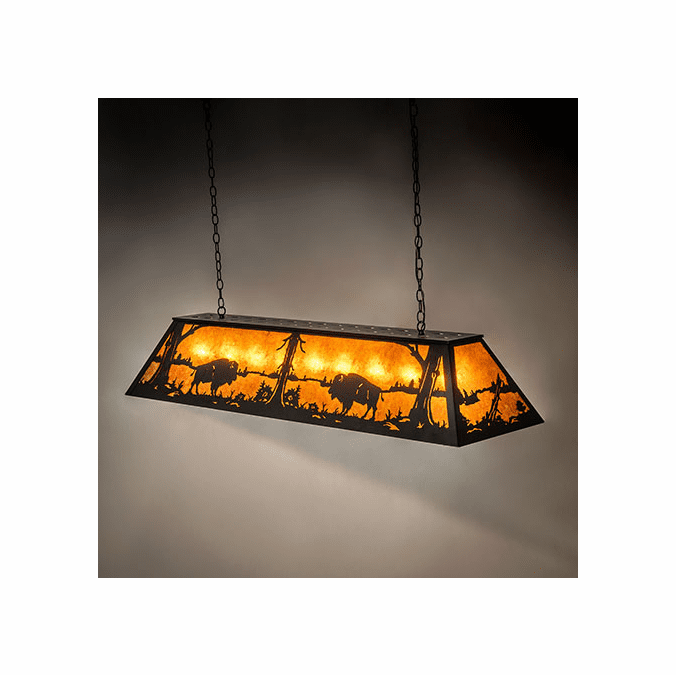 Meyda Custom 278162 Buffalo at Lake Textured Black Island Light Fixture ...