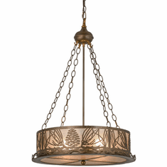 Meyda Custom 14188 Mountain Pine Country Antique Copper / Silver Mica ...