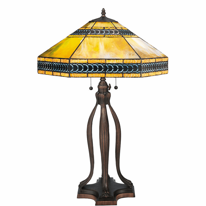 Meyda Lighting 31227 Cambridge Tiffany Orange Purple / Blue Side Table ...