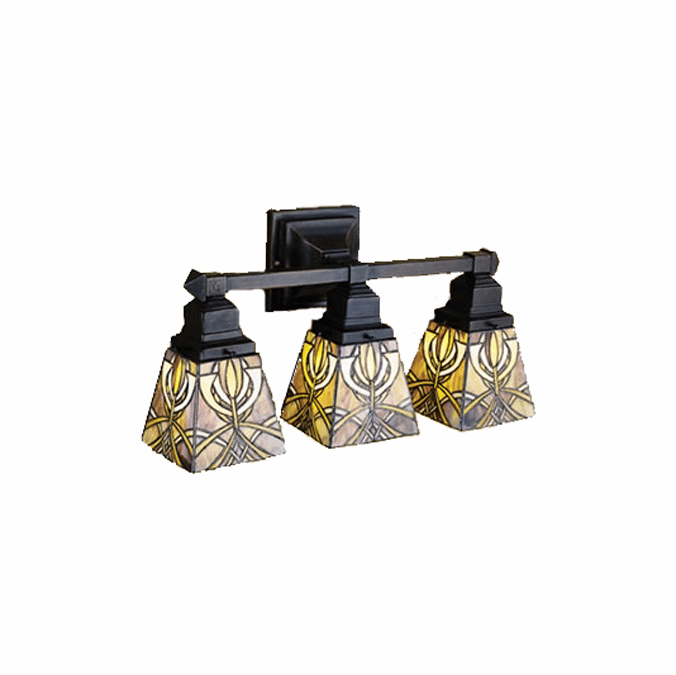 Meyda Custom 31234 Glasgow Mission 3 Light Tiffany Vanity Lighting ...