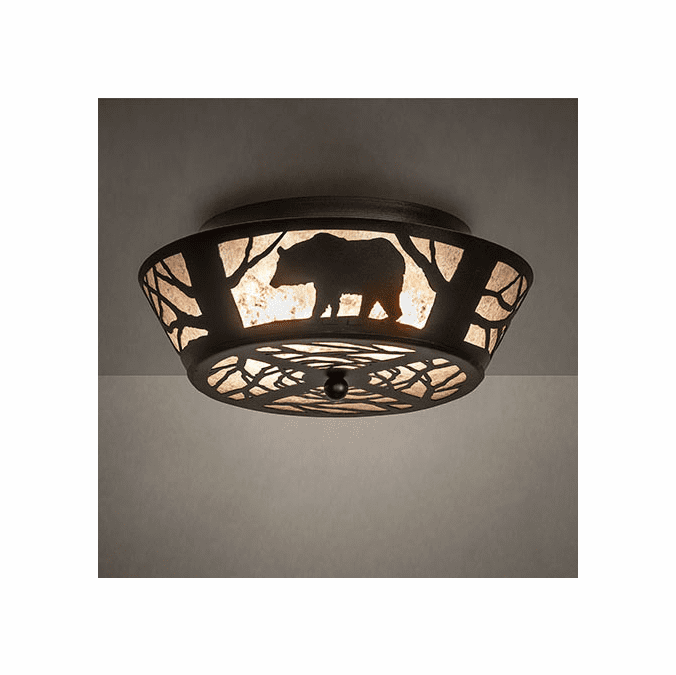 Meyda Custom 65607 Bear on the Loose Textured Black Ceiling Lighting ...