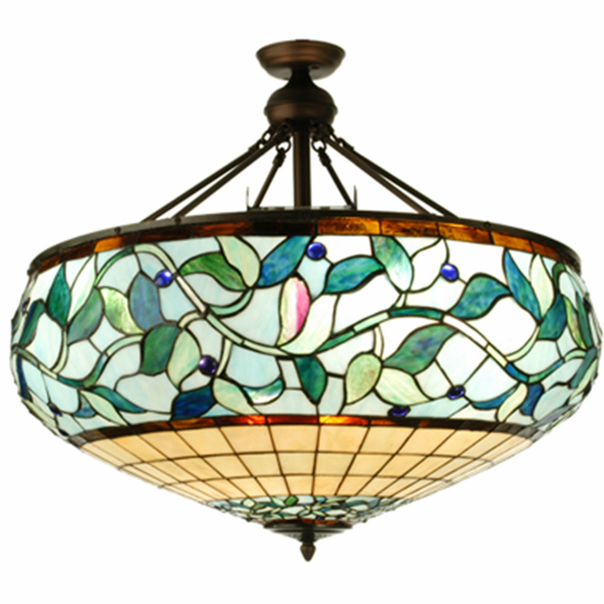 Meyda Custom 73637 Ivy Berry Tiffany Mahogany Bronze Pendant Lighting ...