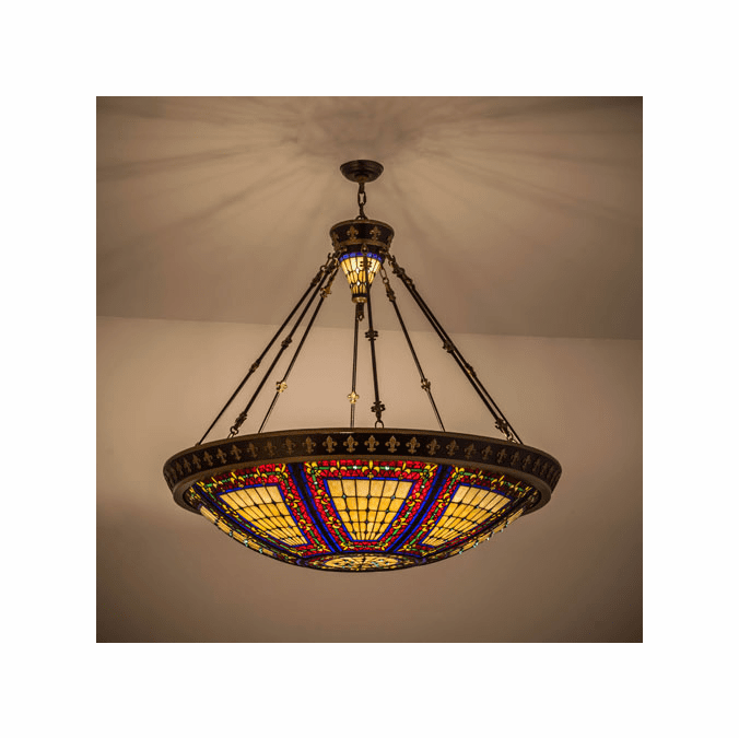 Meyda Custom 98985 Fleur-de-lis 45 inches wide Tiffany Inverted Ceiling ...