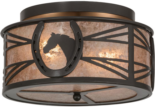 Meyda Custom 153941 Horseshoe Country Timeless Bronze / Silver Mica ...