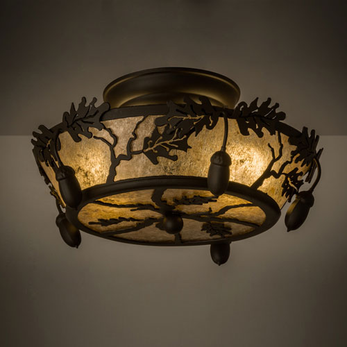 Meyda Custom 160484 Oak Leaf & Acorn Rustic Oil Rubbed Bronze / Silver ...