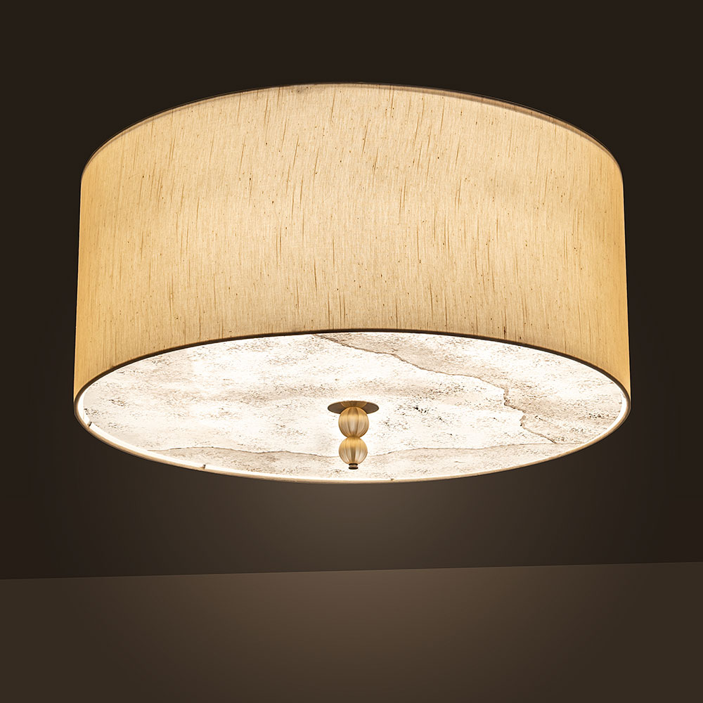 Meyda Custom 190705 Cilindro Brass Tint LED Flush Mount Light Fixture ...