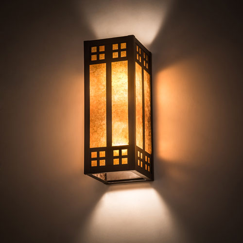 Meyda Custom 199764 Prairie Loft Mission Mahogany Bronze Lighting Wall ...