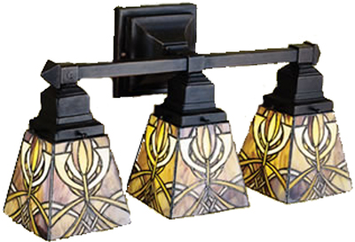 Meyda Lighting 31234 Glasgow Mission 3 Light Tiffany Vanity Lighting ...