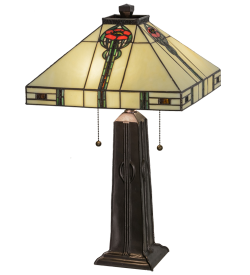 Meyda 23.5 H Parker Poppy Table Lamp