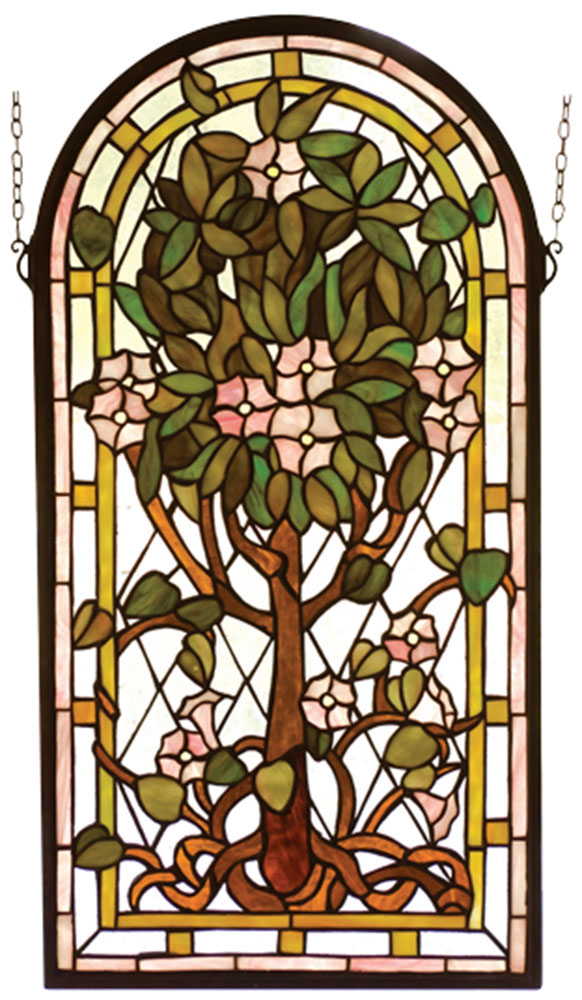 Meyda Custom 99049 Arched Tree of Life Tiffany Stained Glass Window ...