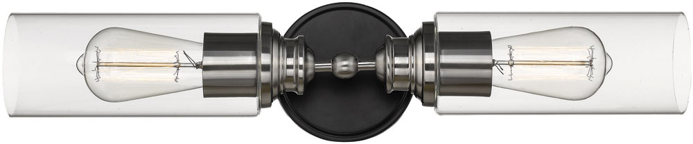 Millennium 2412-MB/BN Retro Matte Black/Brushed Nickel Vanity Lighting ...