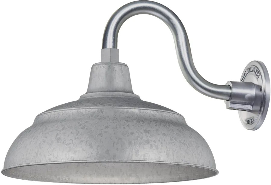 Millennium RWHS14-GA-GOOSENECK R Series Retro Galvanized 14" Outdoor ...