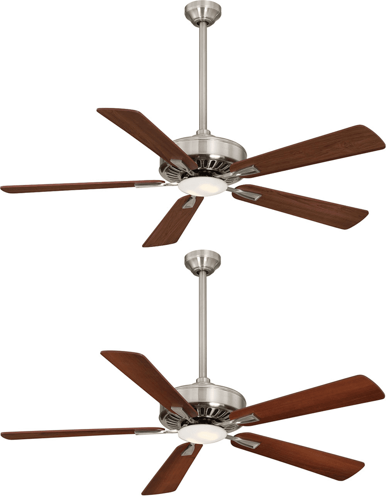Minka Aire F556L-BN/DW Contractor Plus Brushed Nickel and Dark Walnut ...