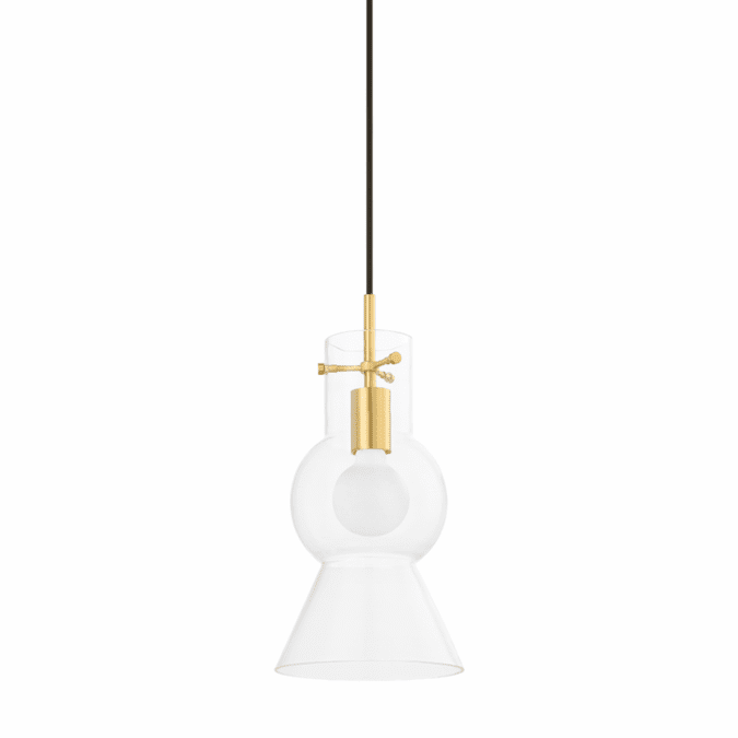Mitzi H702701S-AGB Mirabel Modern Aged Brass 7.5" Mini Hanging Pendant ...