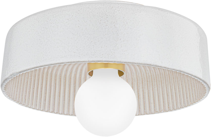 Mitzi H778501-AGB/CRW Ray Contemporary Aged Brass / Ceramic Reactive ...