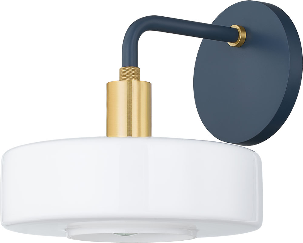 Mitzi H886101-AGB/SBL Aston Contemporary Aged Brass / Slate Blue Wall ...