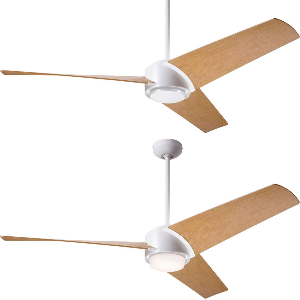 Modern Fan Company AMB-MW-56-MP Ambit DC Modern Matte White w/ Maple ...