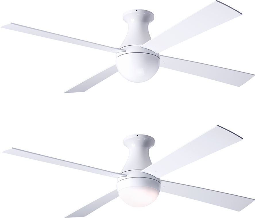 Modern Fan Company BAL-FM-GW-WH Ball Flush Contemporary Gloss White LED ...