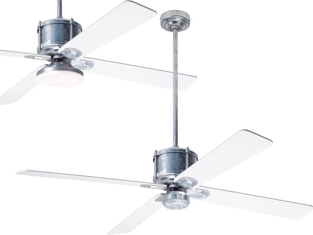 Modern Fan Company IND-GV-50-WH Industry DC Modern Galvanized LED 50 ...
