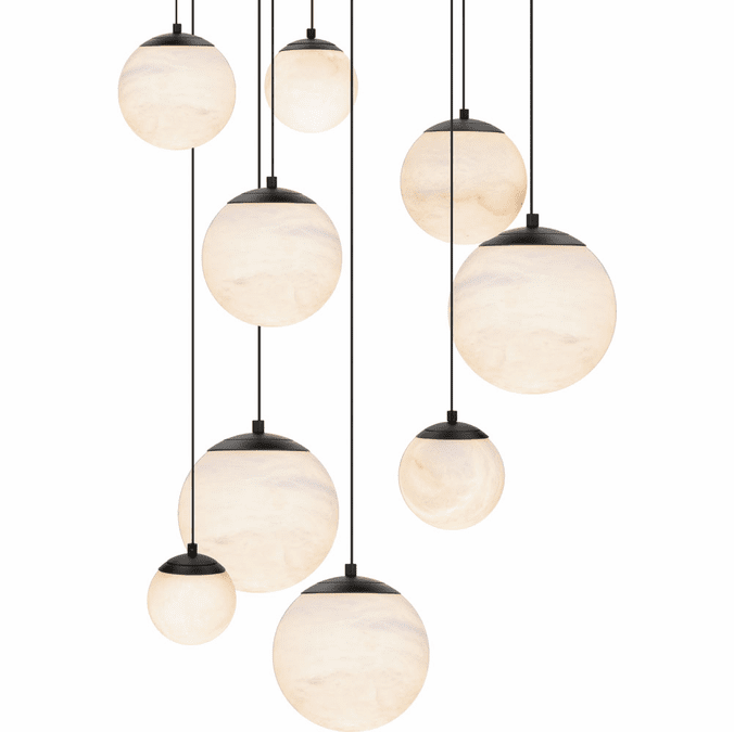 Modern Forms PD-34409R-BK Pisces Contemporary Black LED Multi Hanging ...