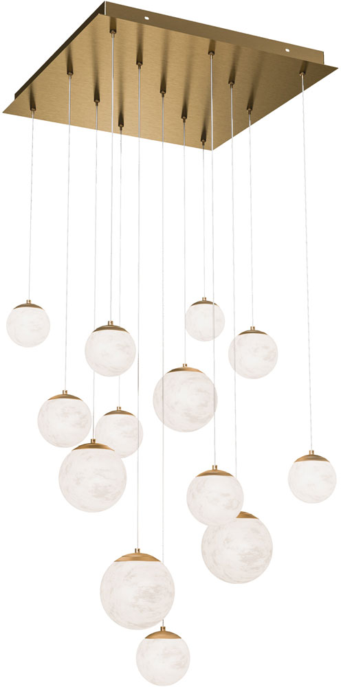 Modern Forms PD-34413S-AB Pisces Modern Aged Brass LED Multi Pendant ...