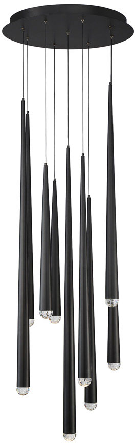 Modern Forms PD-41709R-BK Cascade Black LED Multi Pendant Lighting ...