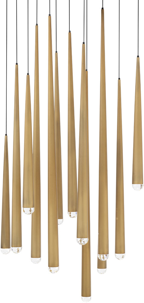 Modern Forms PD-41713S-AB Cascade Modern Aged Brass LED Multi Drop ...