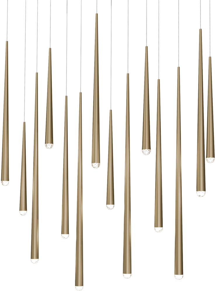 Modern Forms PD-41714L-AB Cascade Modern Aged Brass LED Multi Hanging ...