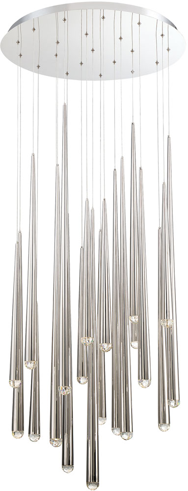 Modern Forms PD-41721R-PN Cascade Polished Nickel LED Multi Pendant ...