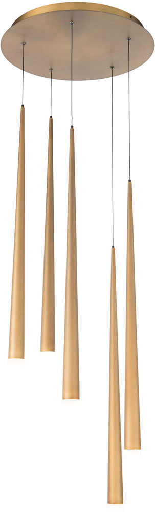 Modern Forms PD-41805R-AB Cascade Modern Aged Brass LED Multi Pendant ...