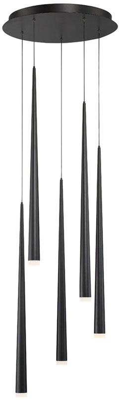 Modern Forms PD-41805R-BK Cascade Modern Black LED Multi Pendant Lighting - MFO-PD-41805R-BK