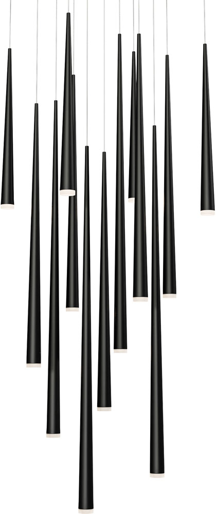 Modern Forms PD-41813S-BK Cascade Modern Black LED Multi Drop Lighting ...