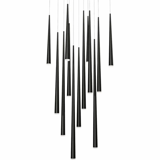 Modern Forms PD-41813S-BK Cascade Modern Black LED Multi Drop Lighting ...