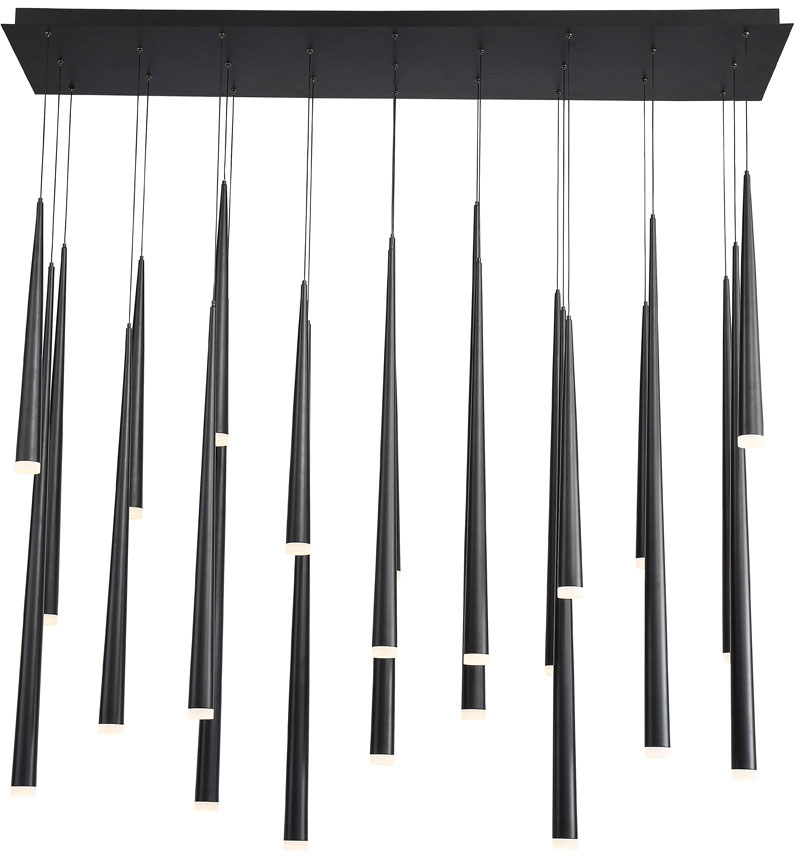 Modern Forms PD-41823L-BK Cascade Contemporary Black LED Multi Pendant ...
