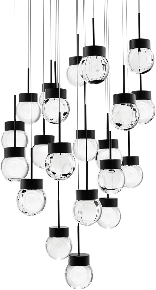 Modern Forms PD-82021R-BK Double Bubble Modern Black LED Multi Drop ...