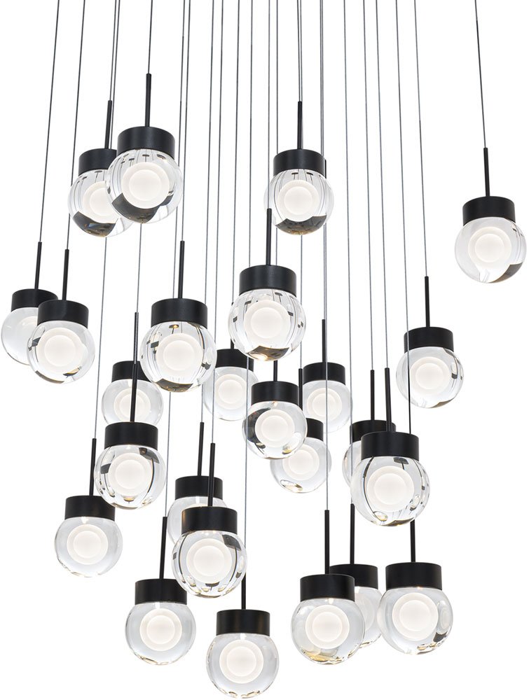 Modern Forms PD-82025S-BK Double Bubble Modern Black LED Multi Hanging ...