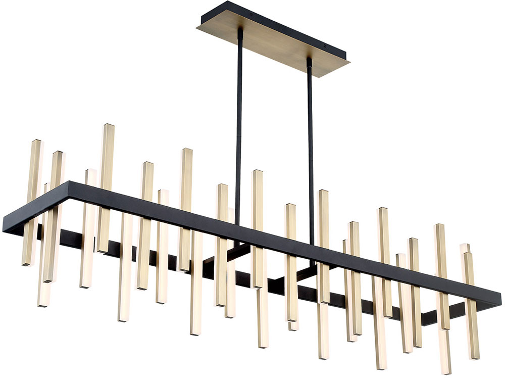Modern Forms PD-87956-BK-AB Harmonix Contemporary Black Aged Brass LED Kitchen Island Light ...